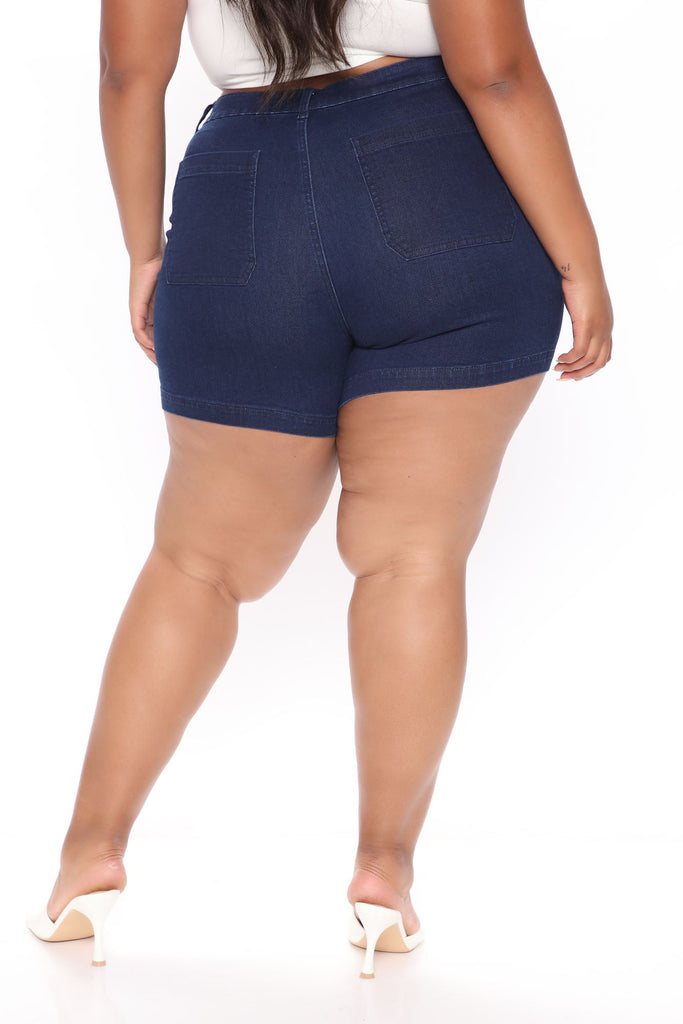 High Spirits Super Stretch Denim Shorts - Dark Wash – InsStreet