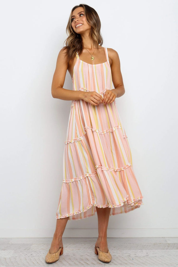 Copeland Smocked Tiered Tassel Maxi Dress - FINAL SALE – InsStreet