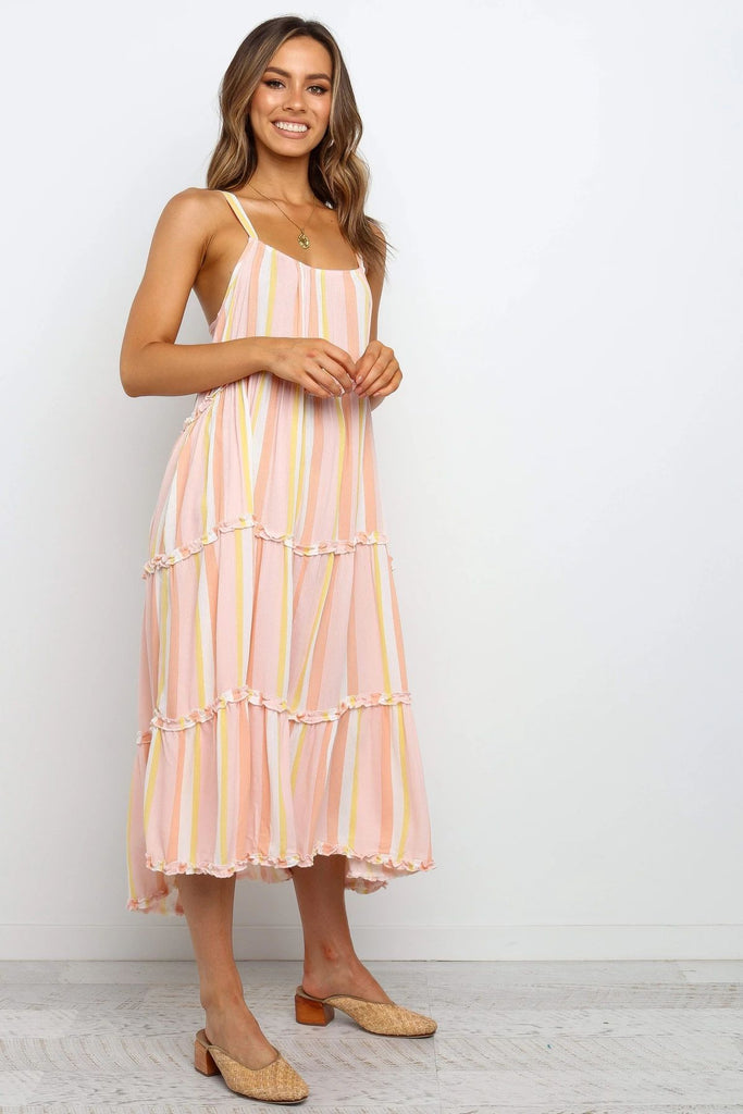 Copeland Smocked Tiered Tassel Maxi Dress - FINAL SALE – InsStreet