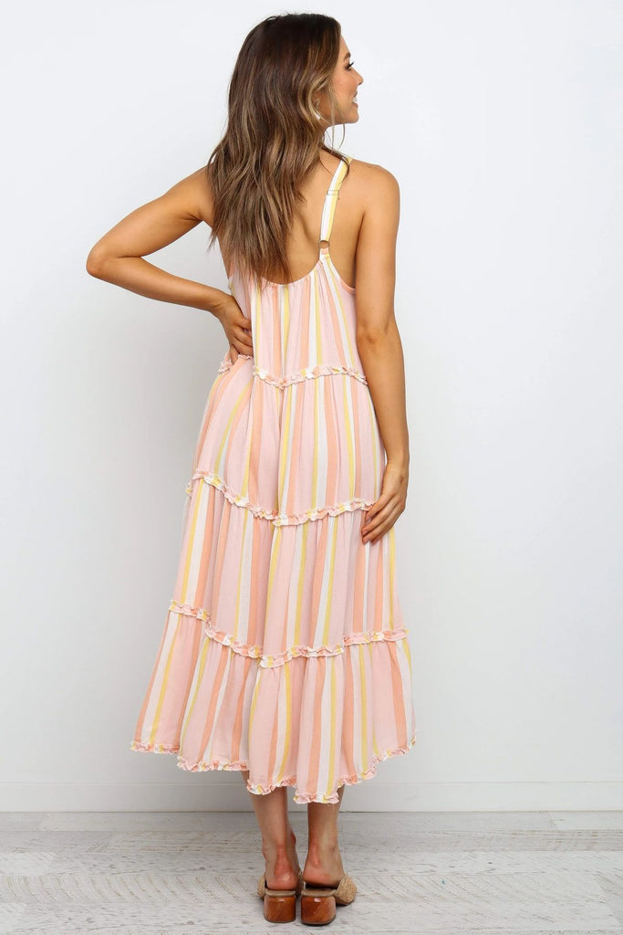 Copeland Smocked Tiered Tassel Maxi Dress - FINAL SALE – InsStreet