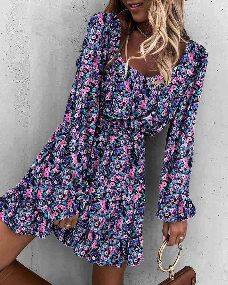 Mallory Floral Crochet Ruffle Dress - FINAL SALE – InsStreet