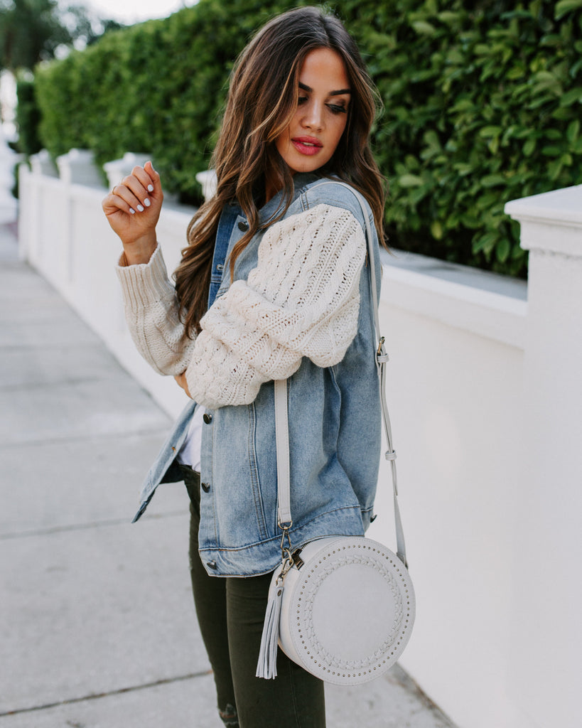 Portman Contrast Cable Knit Denim Jacket – InsStreet