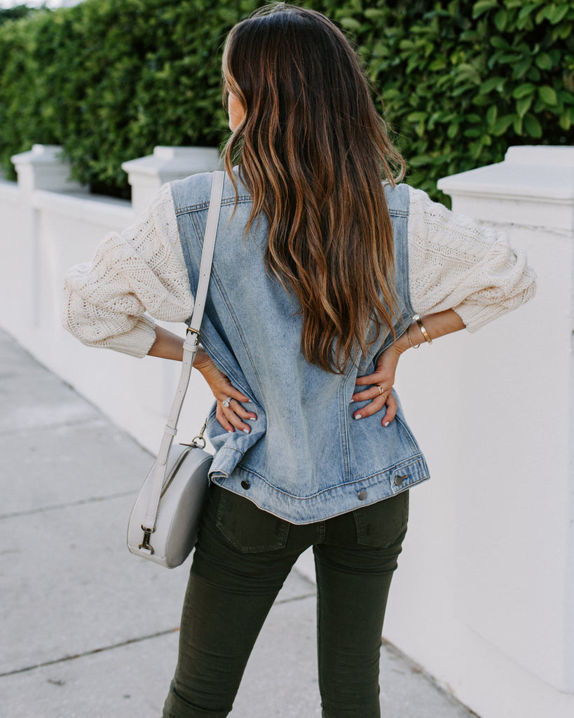 Portman Contrast Cable Knit Denim Jacket – InsStreet