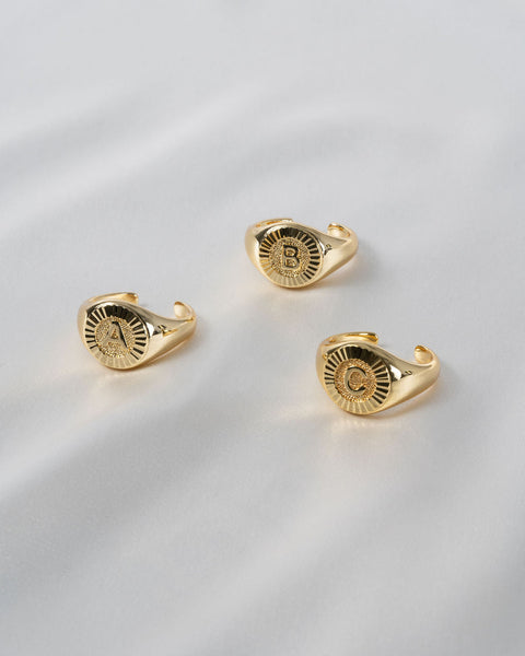 Bracha - Initial Medallion Signet Ring - FINAL SALE – InsStreet