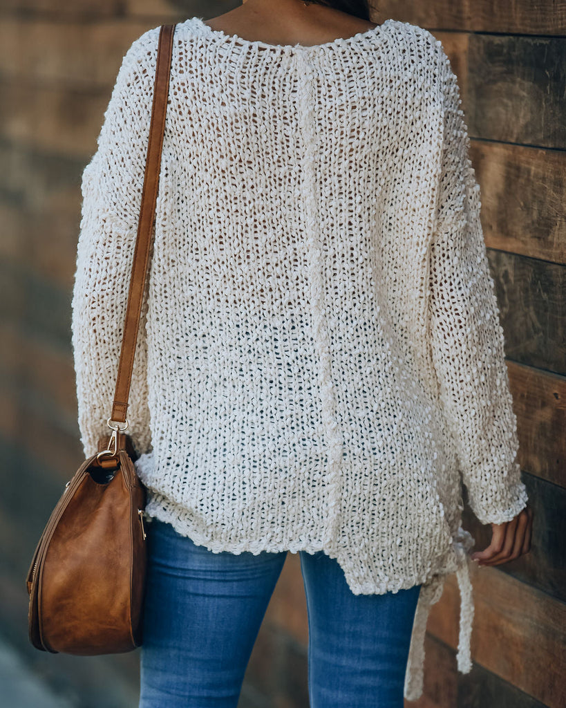 Sealed With A Bow Chunky Knit Sweater - Ivory - FINAL SALE – InsStreet