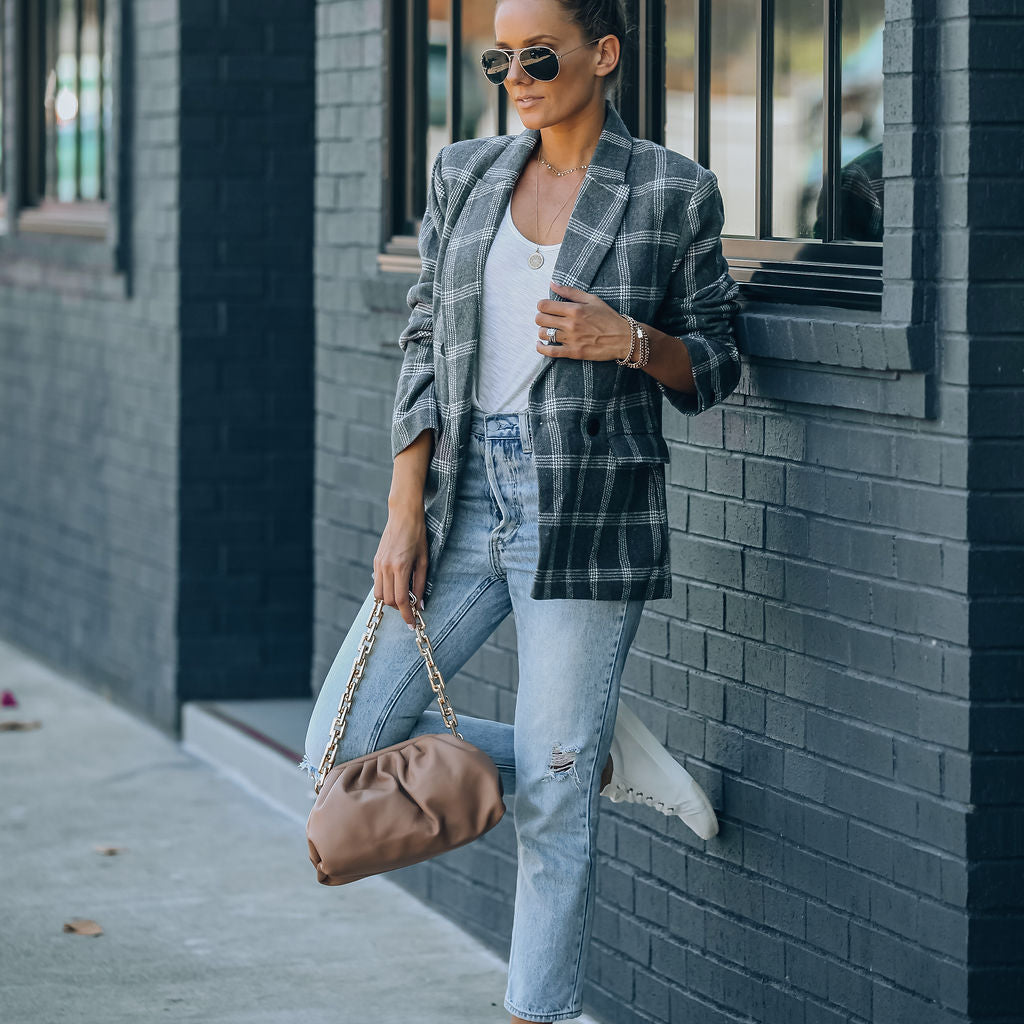 Becca Pocketed Plaid Blazer - FINAL SALE – InsStreet