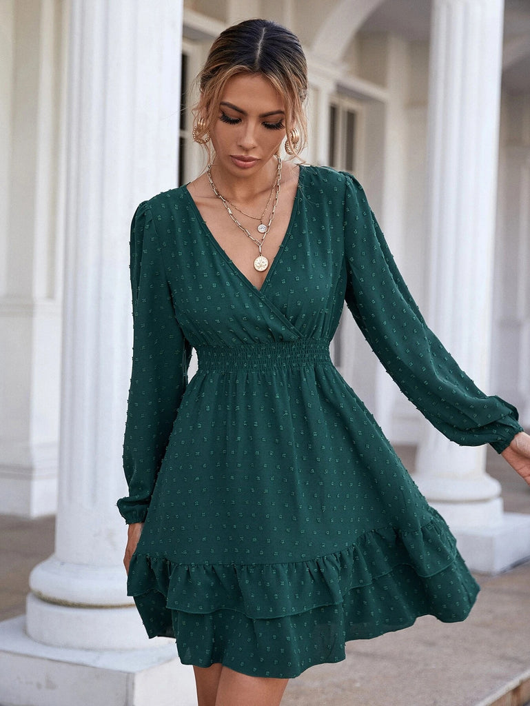 Samar Satin Embossed Cowl Neck Dress - Hunter Green - FINAL SALE ...
