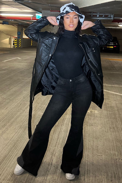 Pretty Girl High Rise Flare Jeans - Black – InsStreet