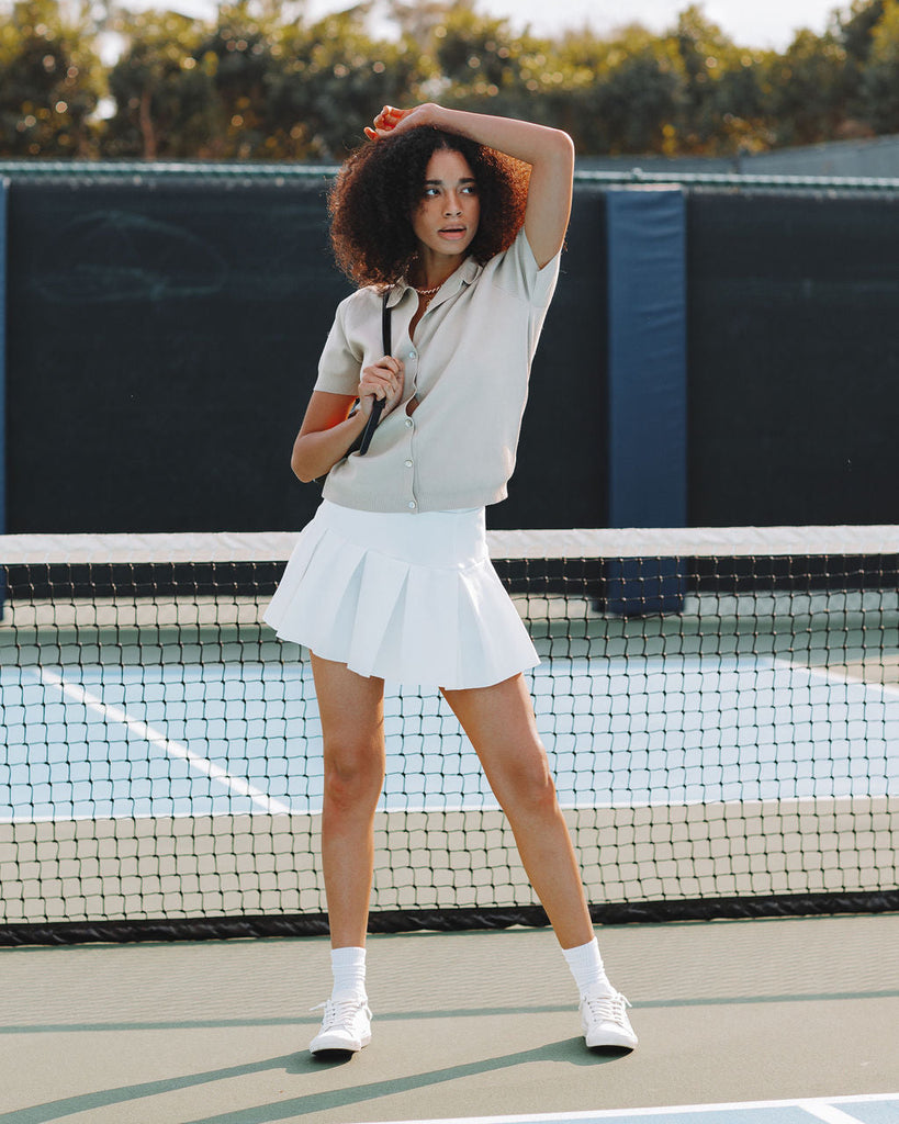 Sinclair Short Sleeve Button Down Polo Top - Taupe - FINAL SALE – InsStreet