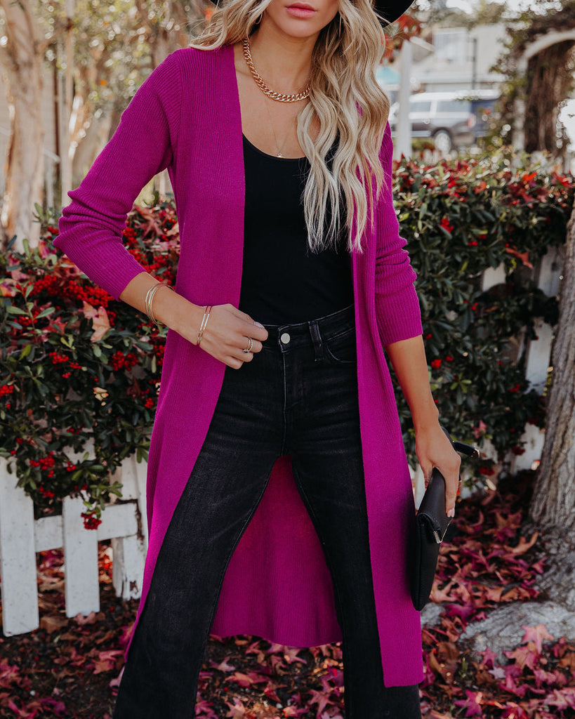 Erie Knit Duster Cardigan - Magenta - FINAL SALE – InsStreet