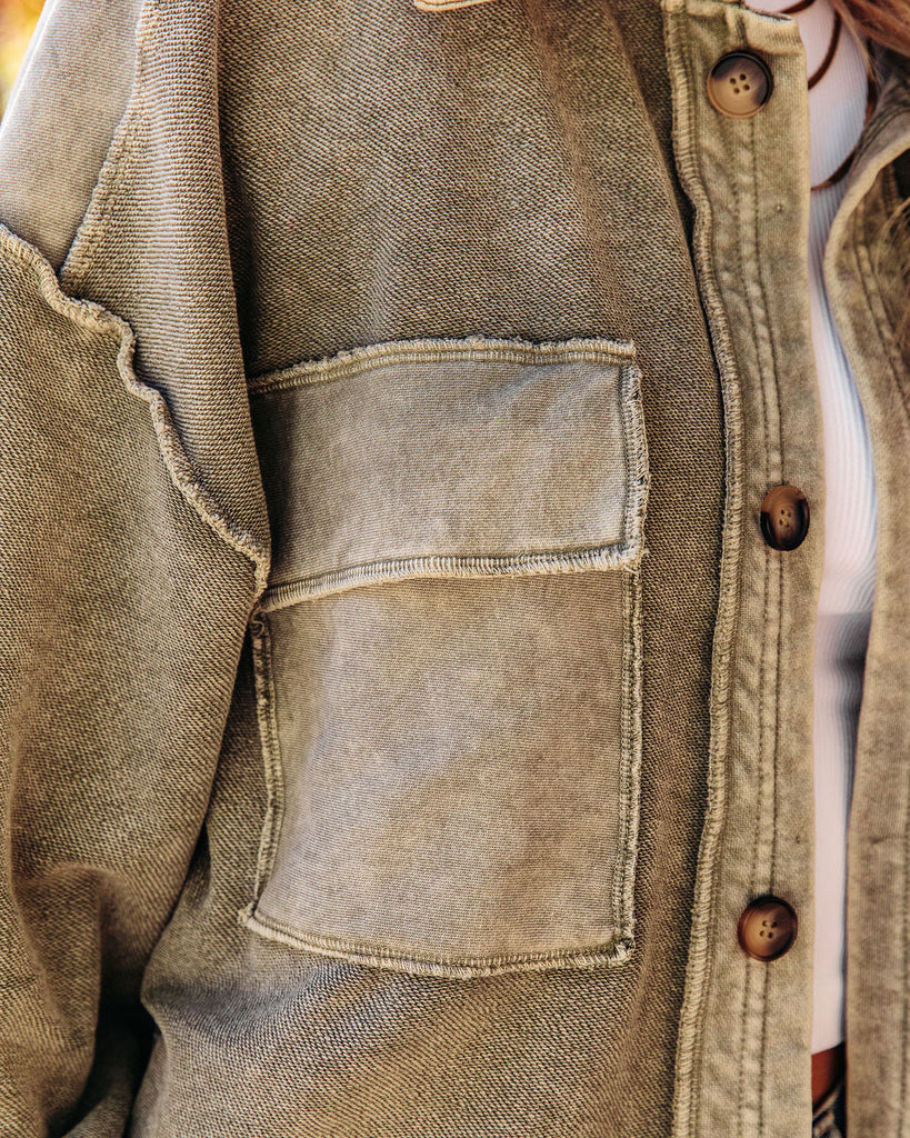 Forester Cotton Button Down Shacket - Washed Olive – InsStreet