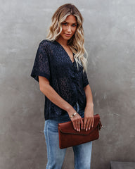 Lacole Leopard Burnout Blouse - FINAL SALE – InsStreet