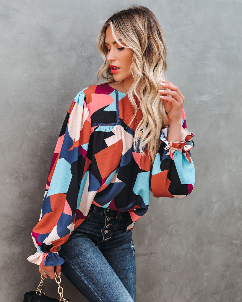 Parson Abstract Print Blouse - FINAL SALE – InsStreet