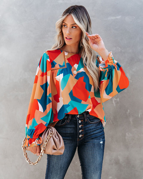 Reed Abstract Print Blouse - FINAL SALE – InsStreet