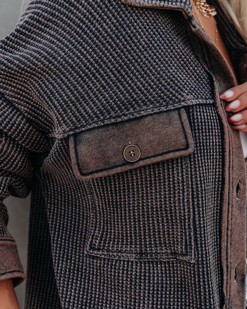 Rigo Cotton Button Down Shacket - Dusty Navy - FINAL SALE – InsStreet