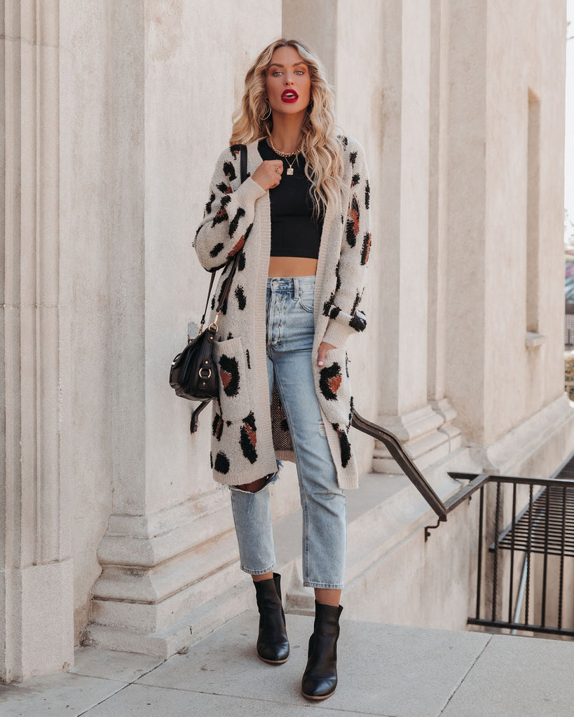 Tayvon Pocketed Leopard Duster Cardigan - FINAL SALE – InsStreet