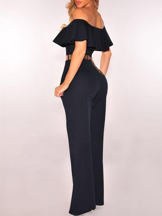 V-neck Ruffled High-waist Jumpsuit – InsStreet