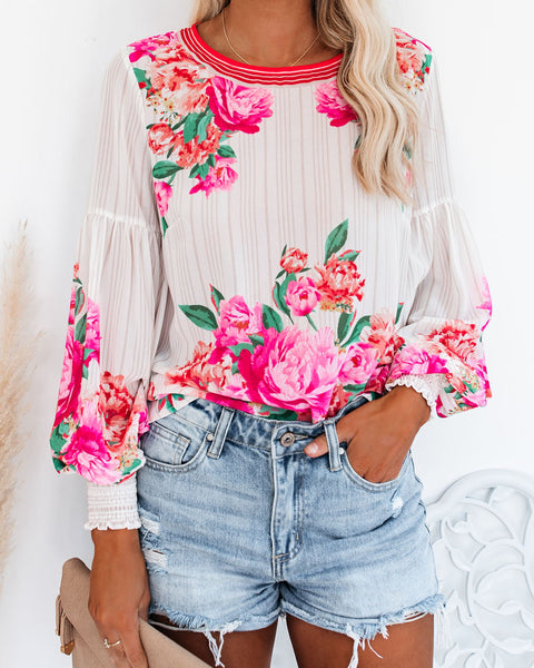 Valencia Rose Printed Blouse - Pink Multi – InsStreet