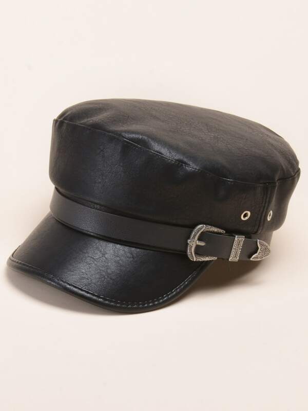 Western Buckle Belt Decor Baker Boy Cap – InsStreet